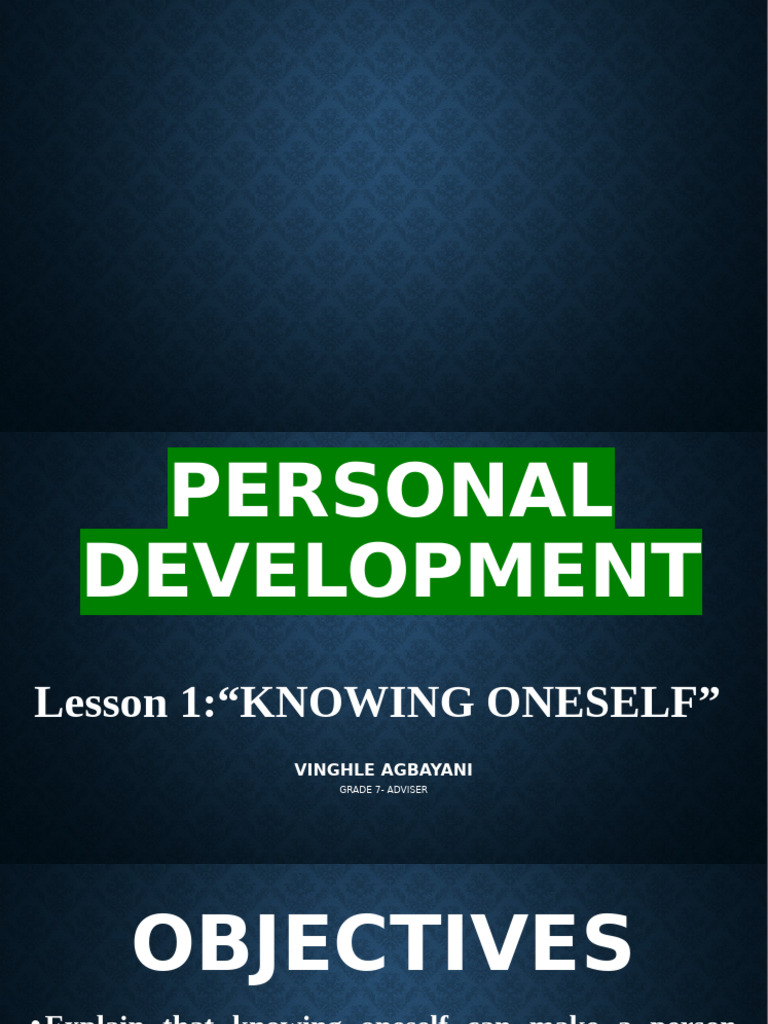 CHAPTER 1 Per Dev Lesson 1 | PDF