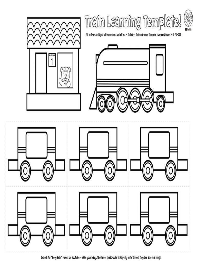 Trains For Kids Free Printable From Boey Bear | PDF