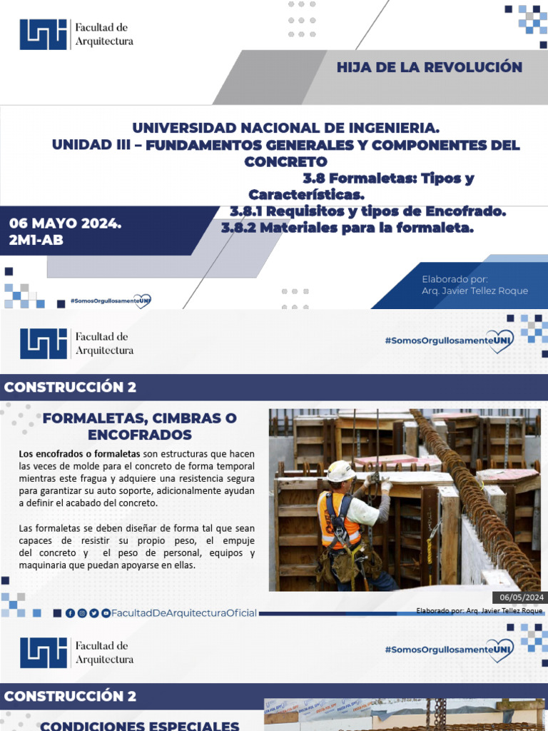 Sesion 13_formaletas, Tipos y Caracteristicass_06052024 | PDF