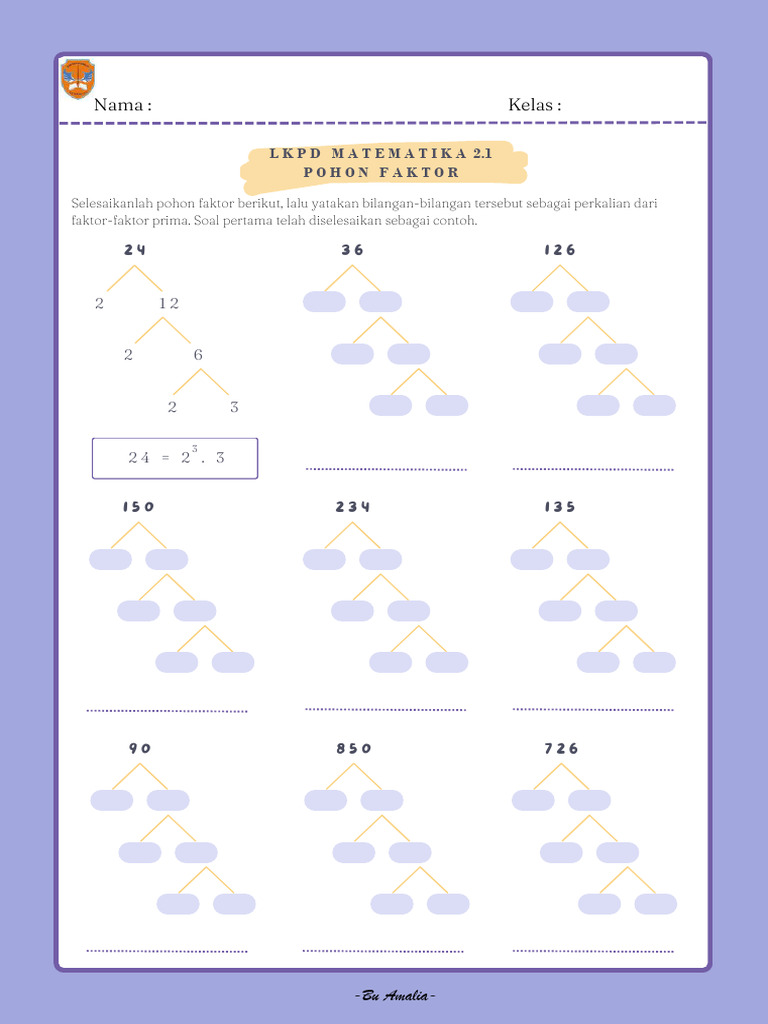 LKPD Matematika Pohon Faktor | PDF