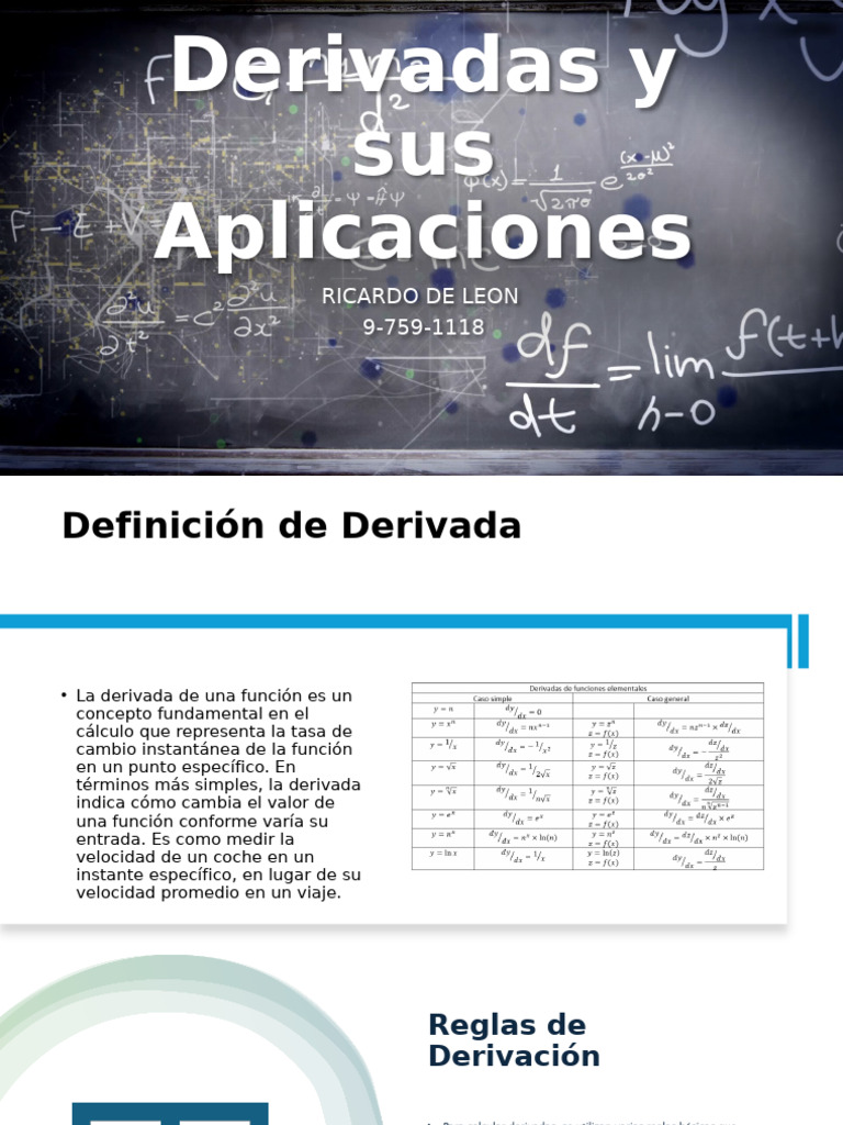 Derivadas y Sus Aplicaciones | PDF