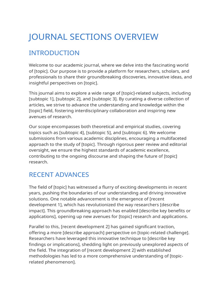 Journal Sections Overview | PDF