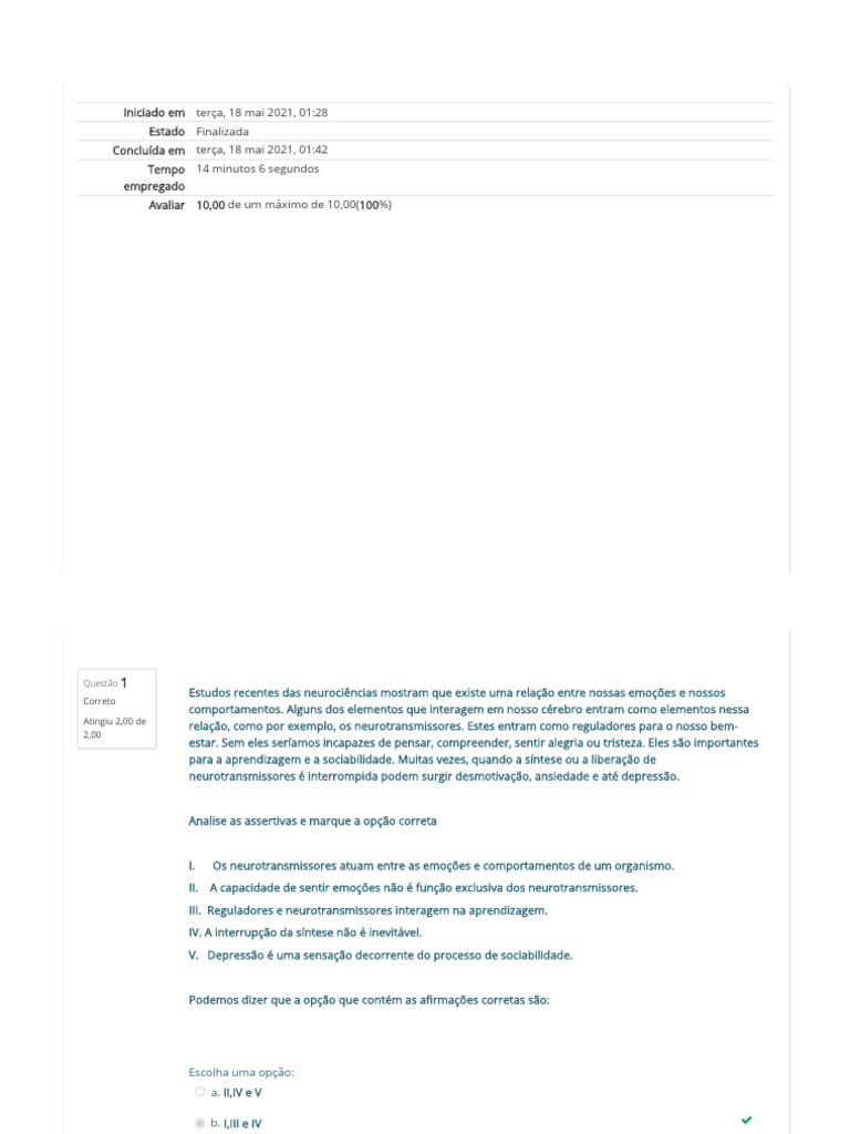 Atividade - Revisão Da Tentativa | PDF