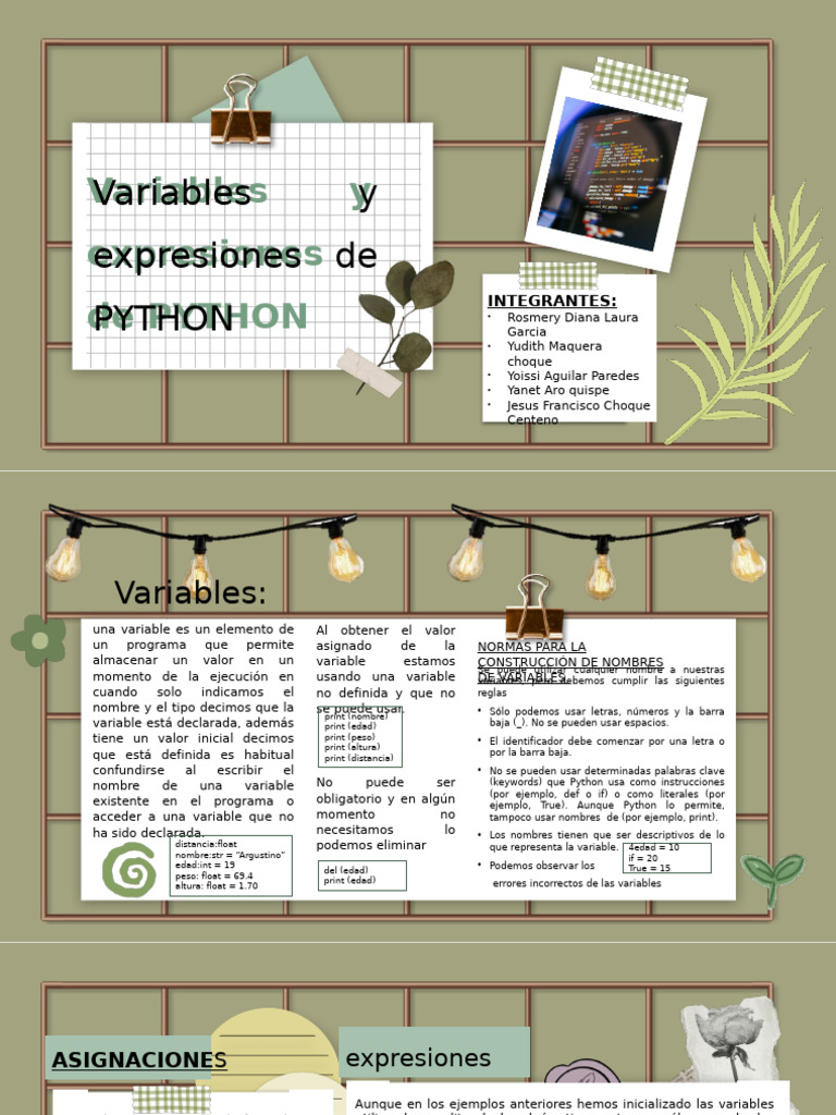 Variables y Expresiones de Python 1a | PDF