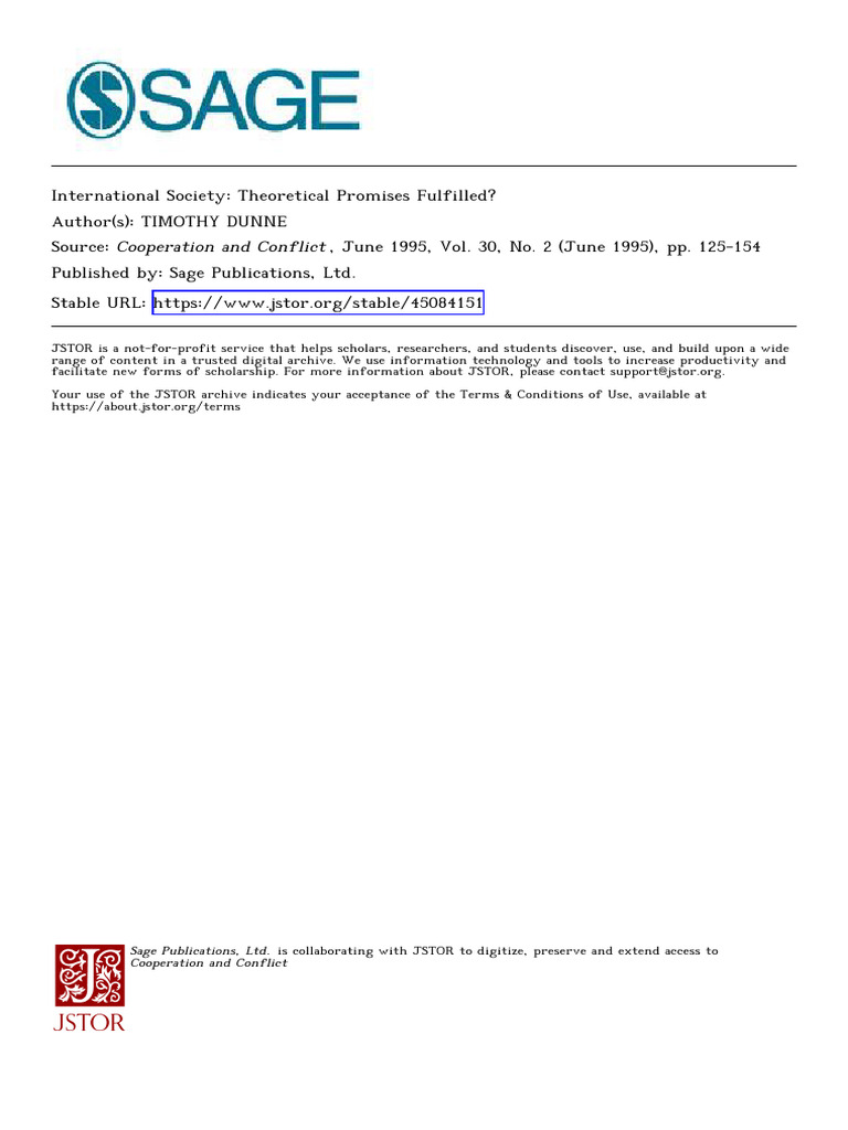Timothy Dunne International Society 1995 | PDF | Theory | Postmodernism