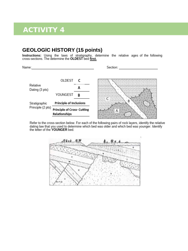 Geologic History Activity | PDF | Science & Mathematics
