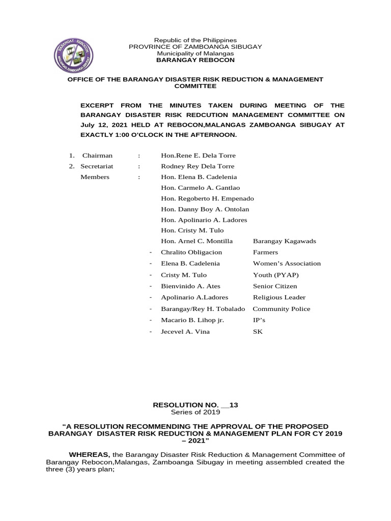 RESOLUTION Business Clearance | PDF