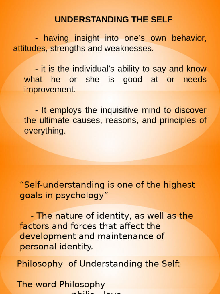 UNDERSTANDING THE SELF Introduction | PDF