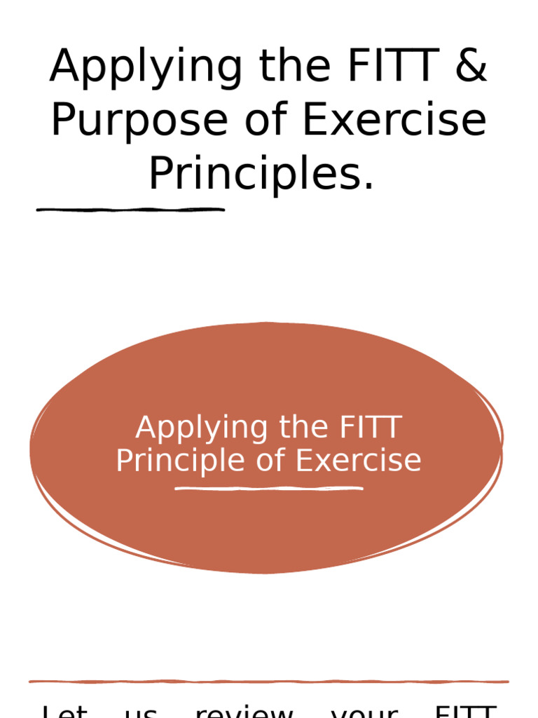 WEEK 5 Applying The FITT Principle Principle of Exercise | PDF