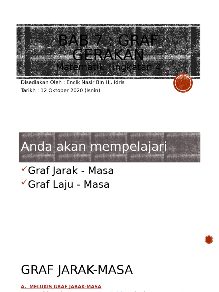 Matematik Bab 7 Graf Gerakan | PDF