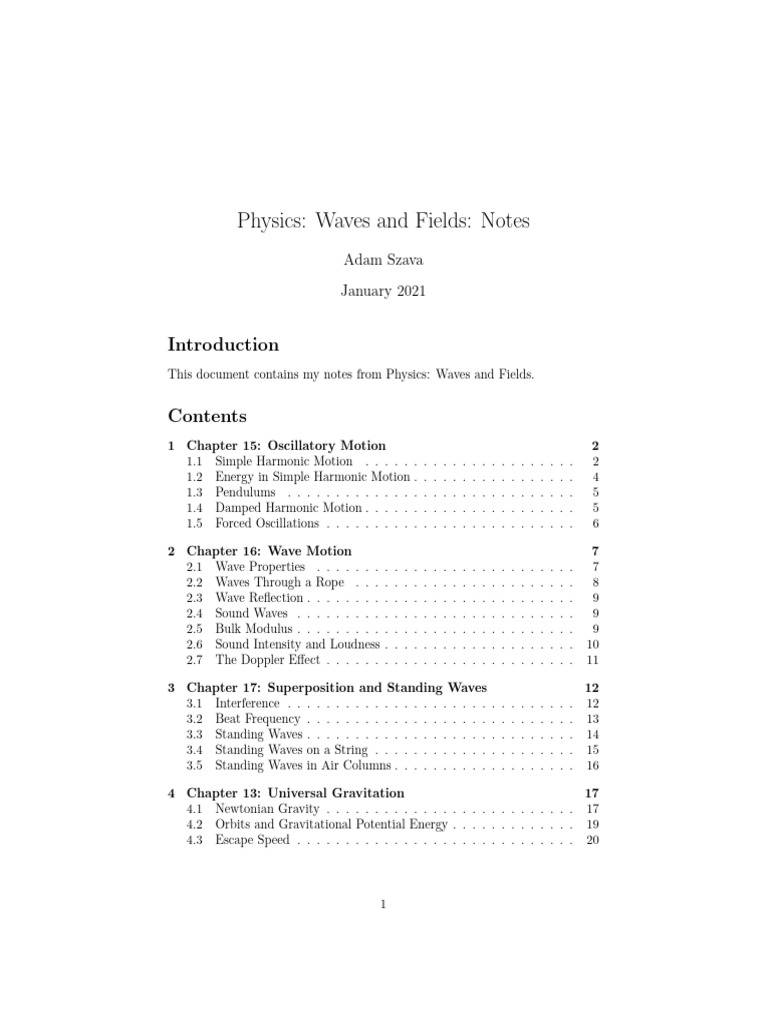 Physics Waves and Fields | PDF