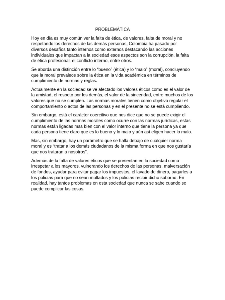 PROBLEMÁTICA y RECOMENDACIONES | PDF