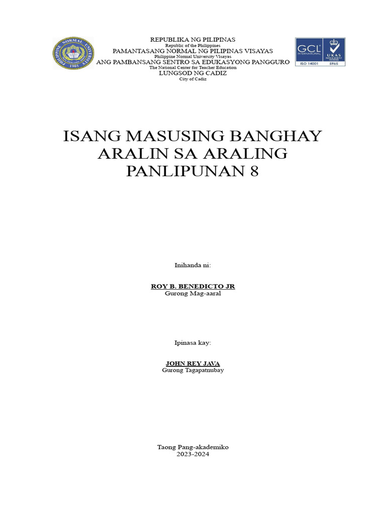 Done Benedicto, Roy - Heograpiyang Pisikal 1STQ | PDF