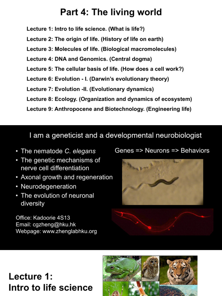 1 Intro Life Science 2023 | PDF