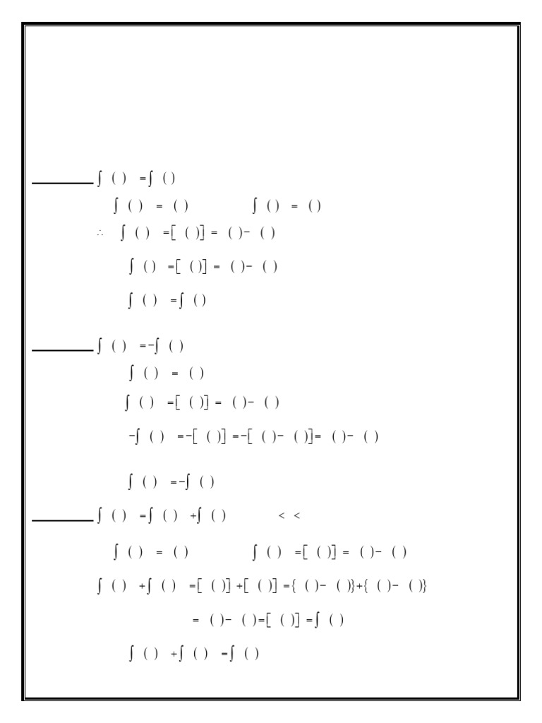 QUICK REVISION IMPORTANT PROOFS DEFINITE INTEGRATION | PDF