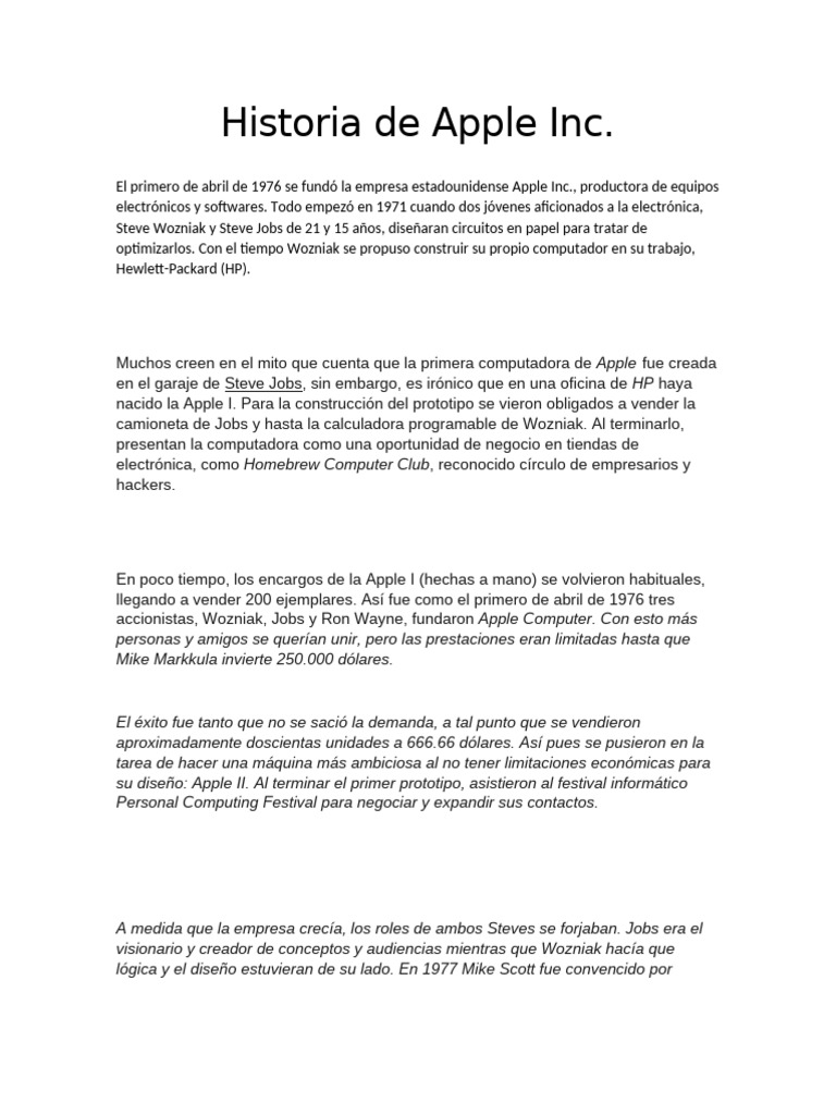 Historia de Apple Inc | PDF
