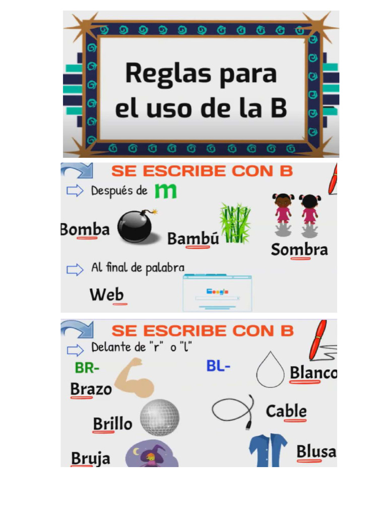Reglas Del Uso de La B | PDF