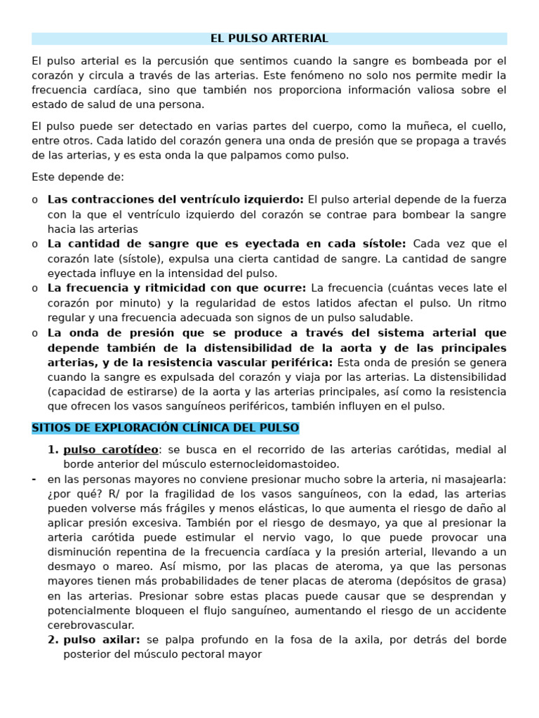 Pulso, Motivos de Consulta, IR, RX de Tórax | PDF