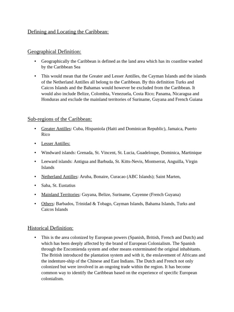 Defining and Locating The Caribbean | PDF