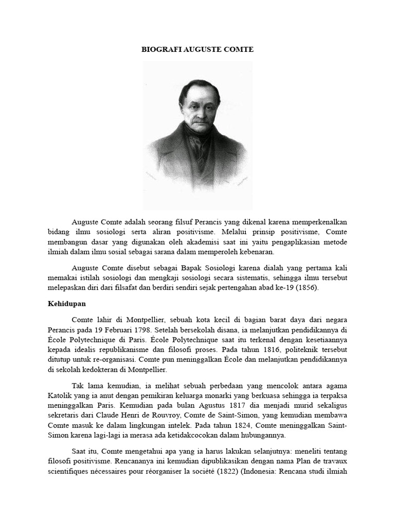Biografi Auguste Comte | PDF