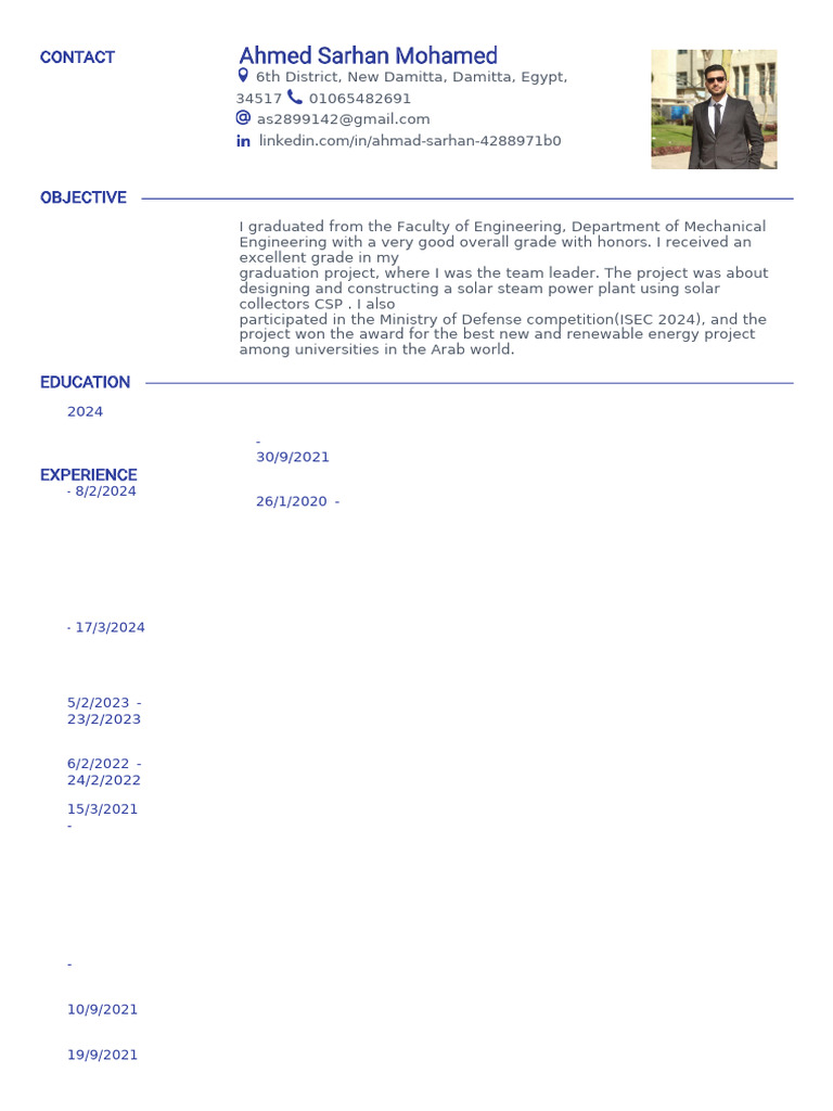 Ahmed Sarhan Resume 1 | PDF