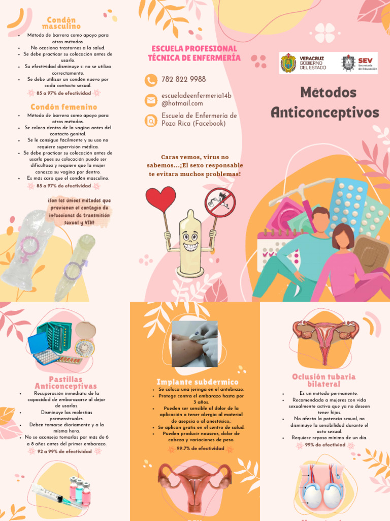 Tríptico metodos anticonceptivos-1 | PDF