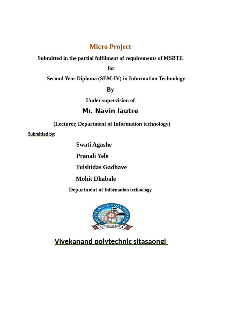 Amt Micro Project | PDF | Computers