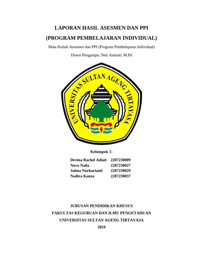 LAPORAN HASIL ASESMEN DAN PPI | PDF