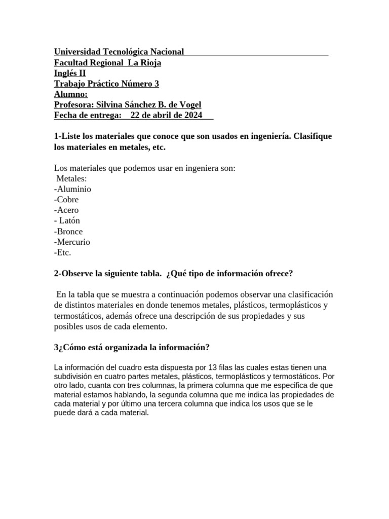 utn tp 3 materiales (4) | PDF