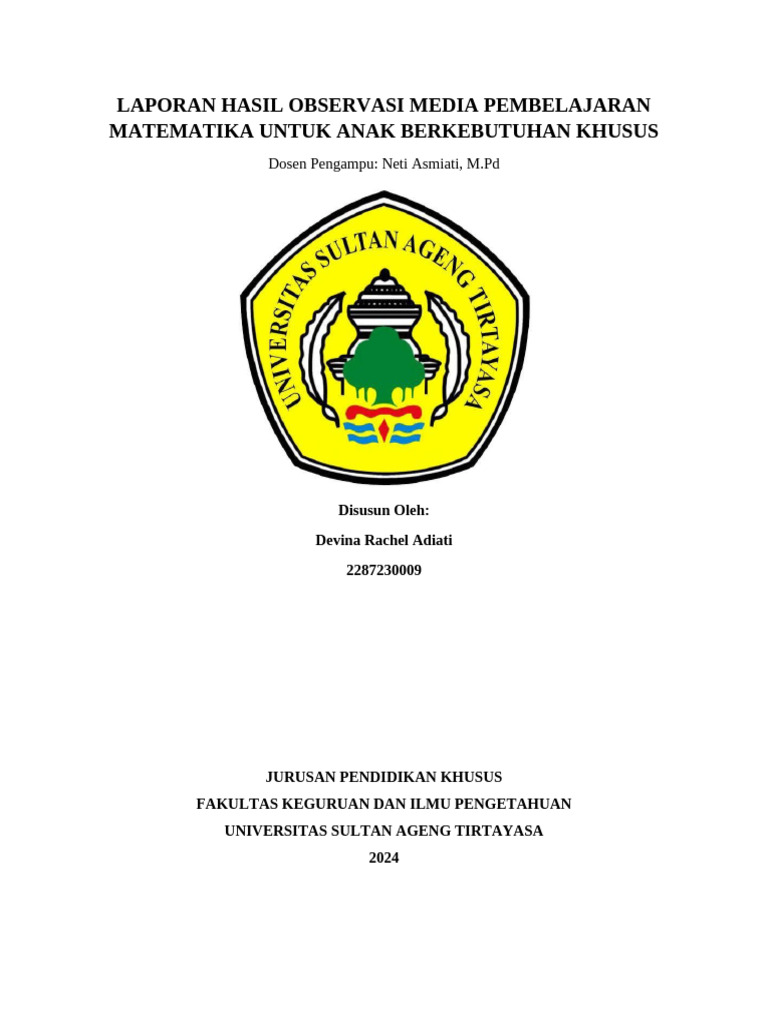 Laporan Hasil Observasi Media Pembelajaran Matematika Untuk Anak ...