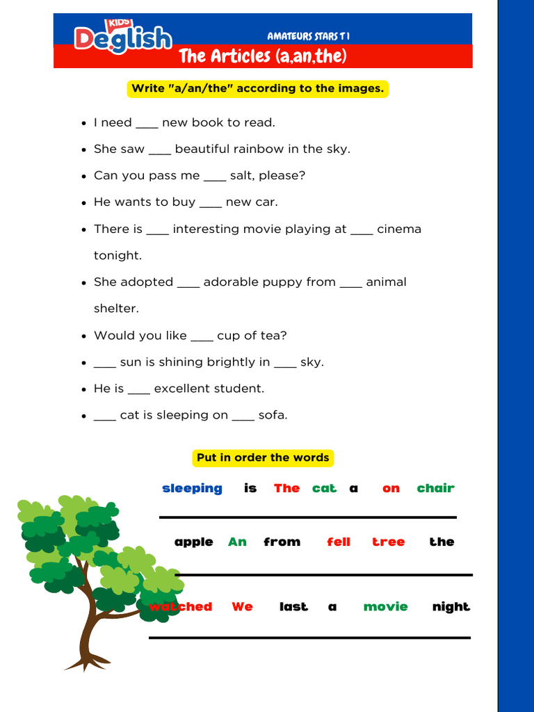 The Articles-Make Sentences (7-11) | PDF