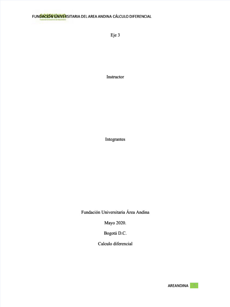 PDF Actividad Eje 3 Calculo Diferencial Compress | PDF