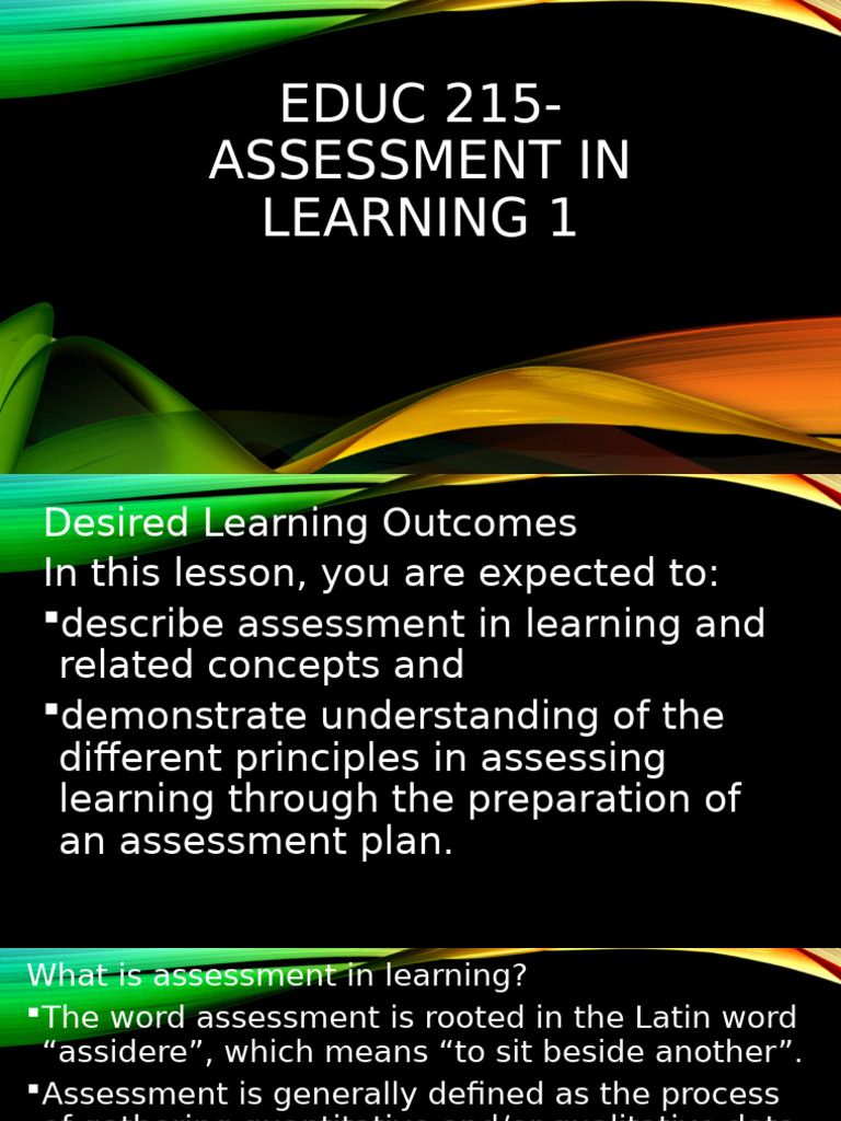 Understanding Assessment in Learning | PDF | Educational Assessment ...