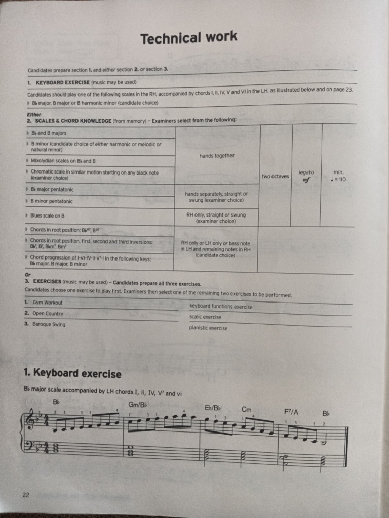 Trinity Grade 5 Electronic Keyboard Technical Work | PDF