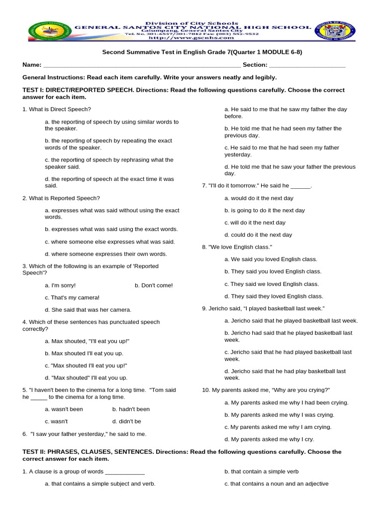 Second Summative (Module 6-8) | PDF