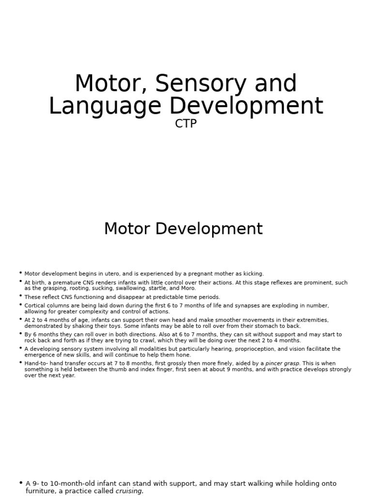 Normal Development-Sensory, Motor and Language | PDF