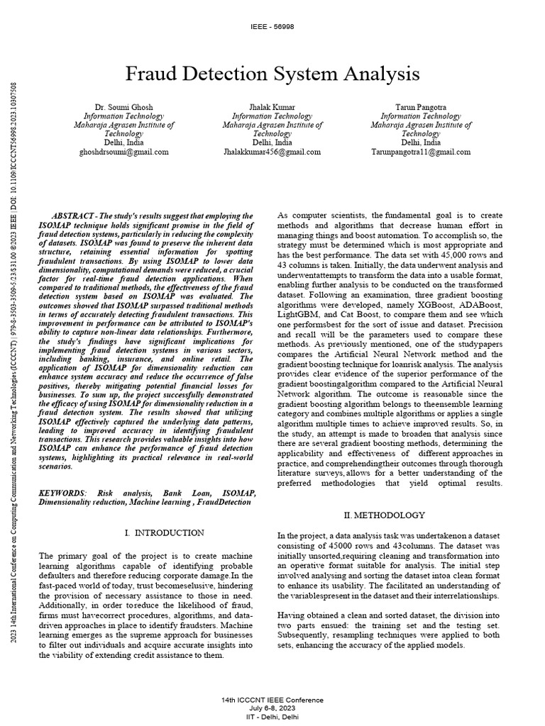 Fraud Detection System Analysis | PDF
