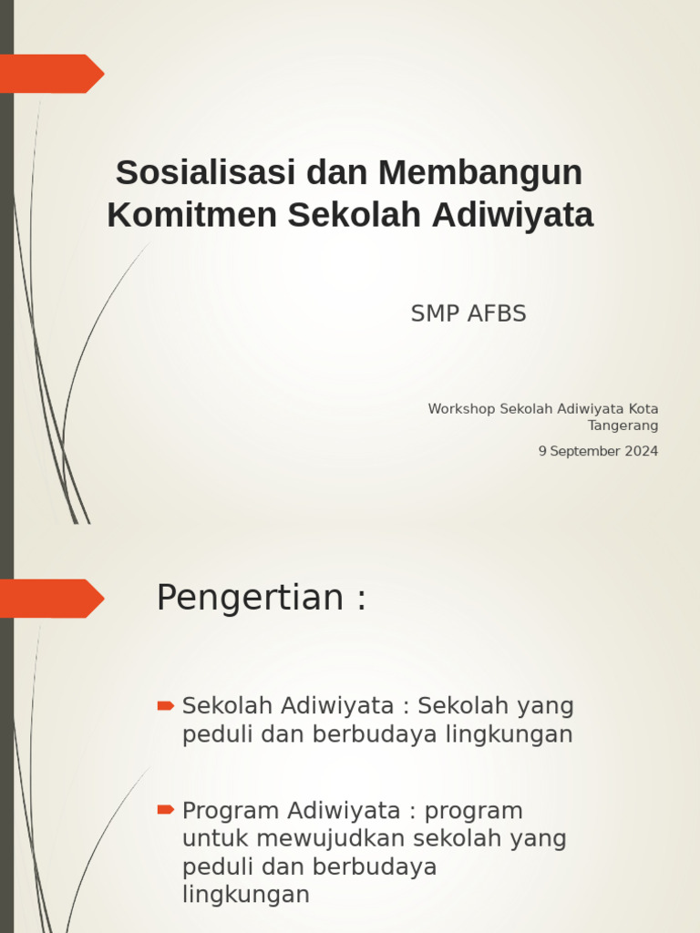 Workshop Adiwiyata 9 September 24 | PDF
