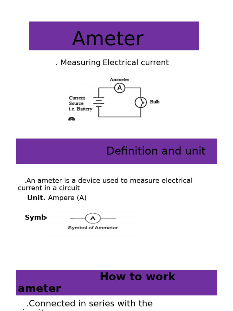 Ameter: - Measuring Electrical Current | PDF