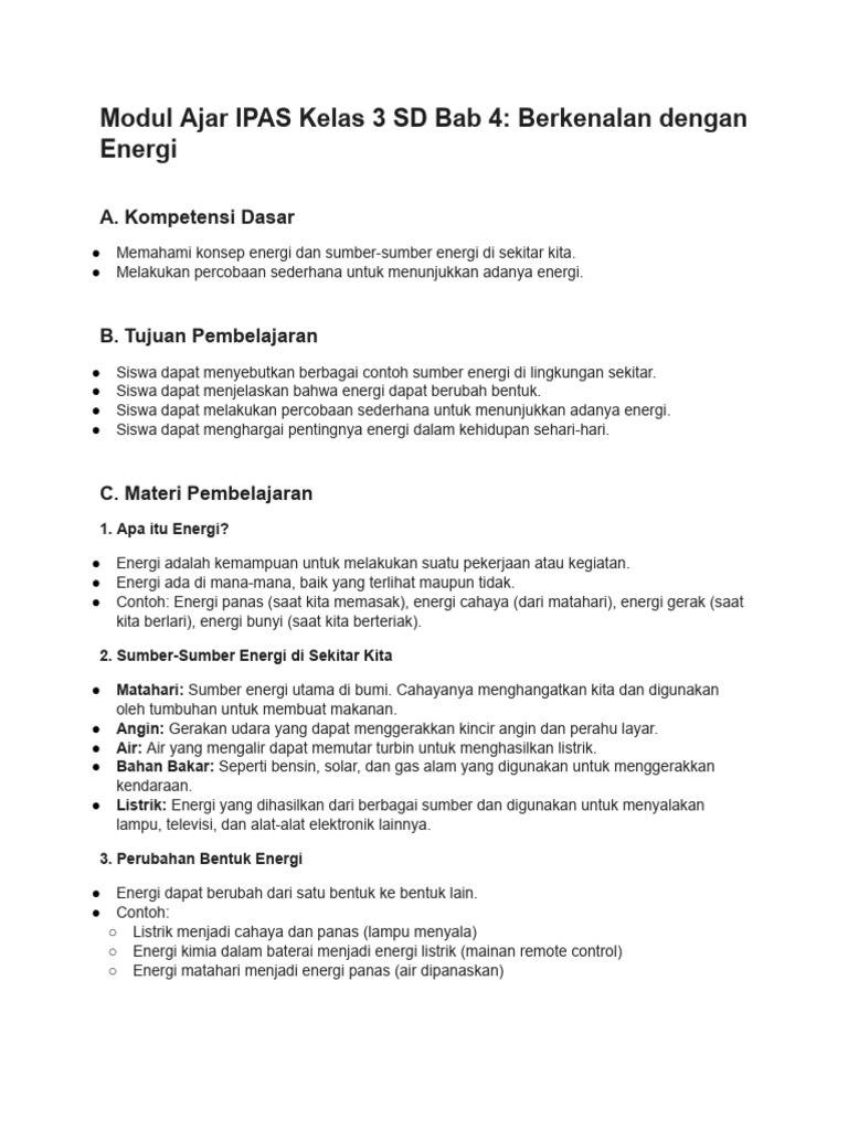 Materi Ajar IPAS Kelas 3SD BAB 4 BERKENAL... | PDF