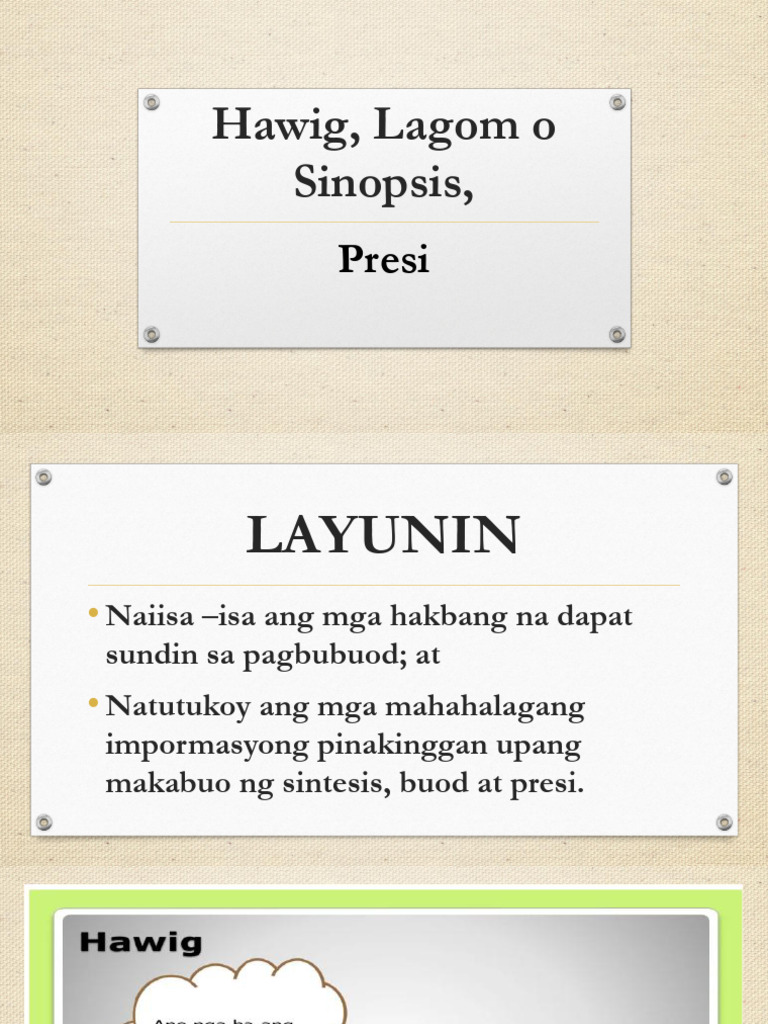 Hawig, Lagom o Sinopsis | PDF