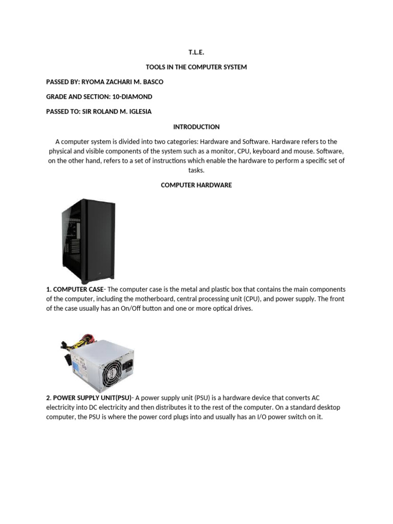 TOOLS IN A COMPUTER SYSTEM | PDF