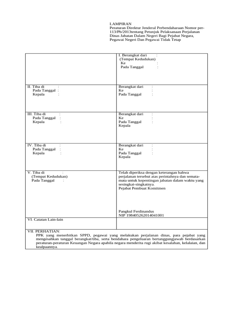 SPPD Lampiran Tugas 24-27 Juni | PDF