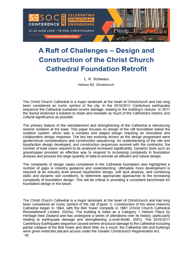 A Raft of Challenges – Design and Construction of the Christ Church ...