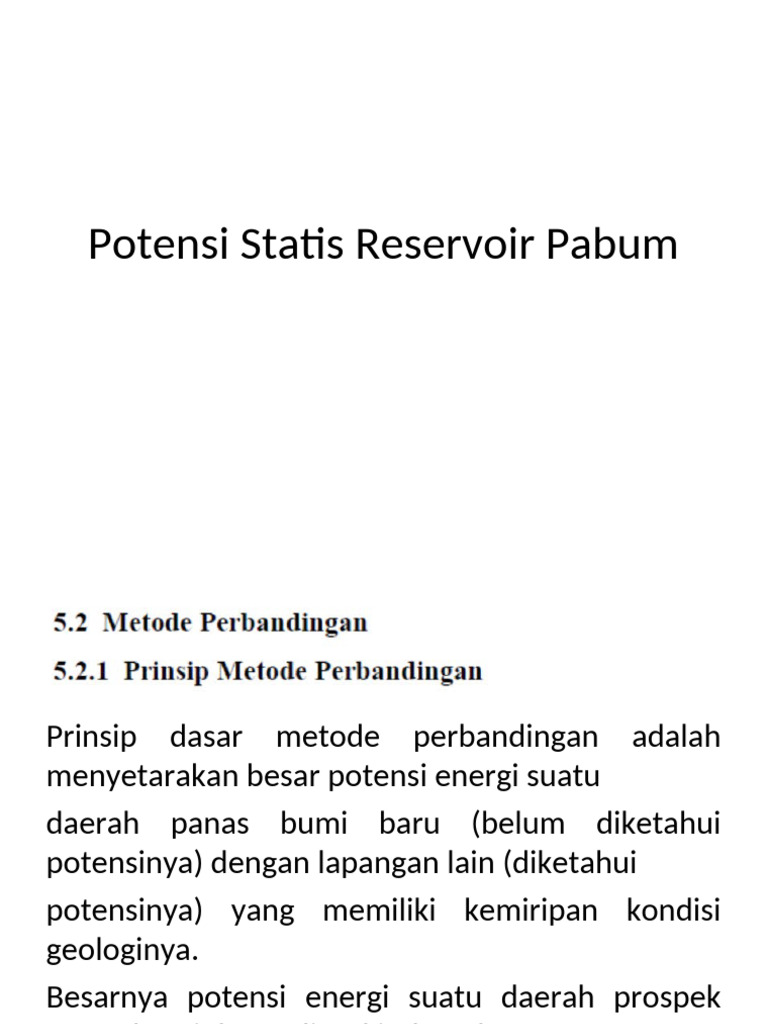 5.potensi Statis Reservoir Pabum | PDF