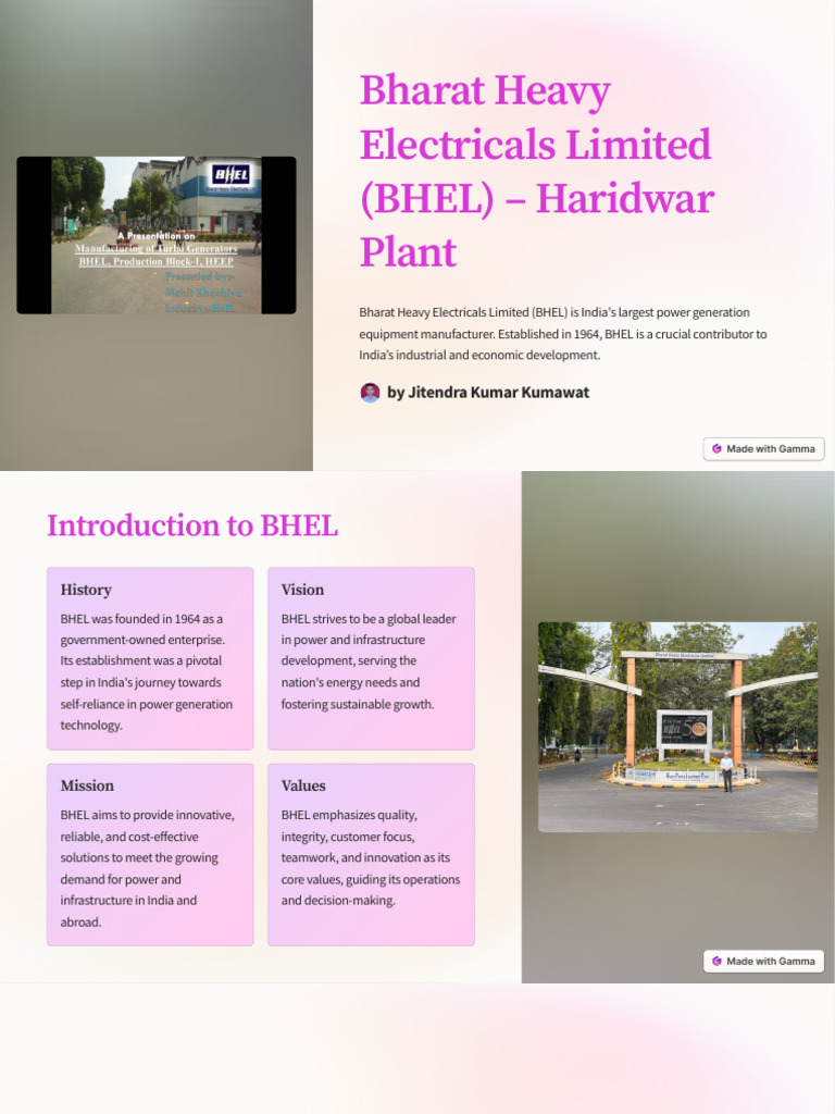 Bharat Heavy Electricals Limited BHEL Haridwar Plant | PDF