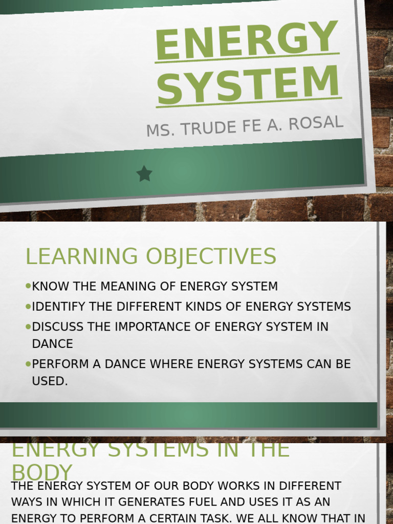 Q1lesson1 Energy System | PDF