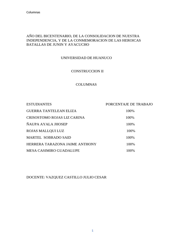 TIPOS DE COLUMNAS | PDF