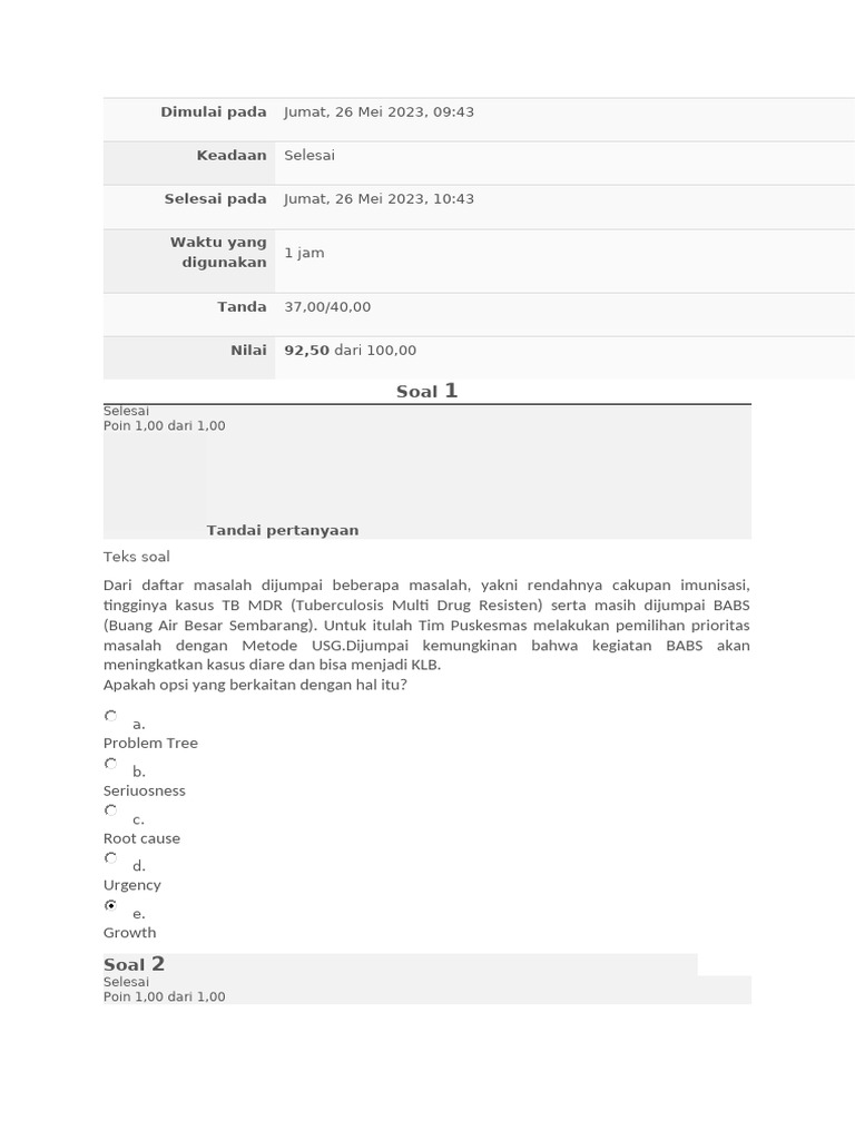 Soal Kompre Prili | PDF