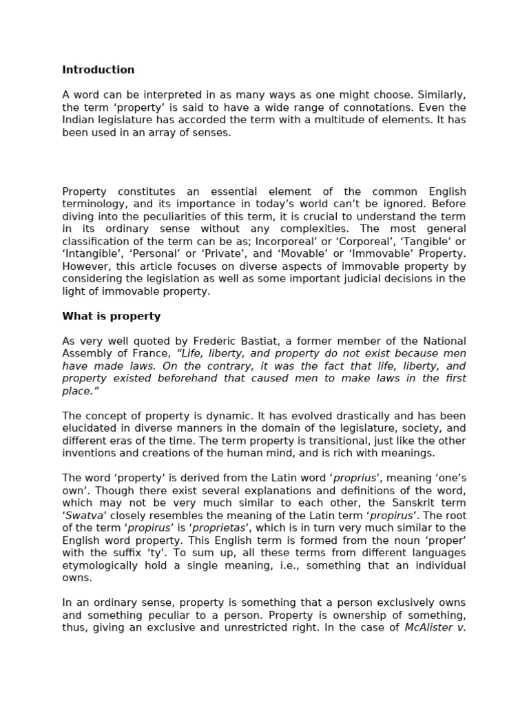 Intro Property Pdf Property Law 